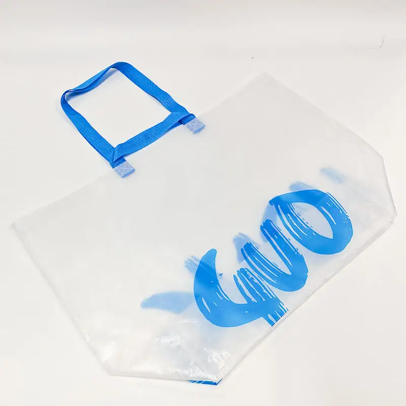 Clear Laminated Shopping Woven Bags With Handles,Reusable White Clear ...