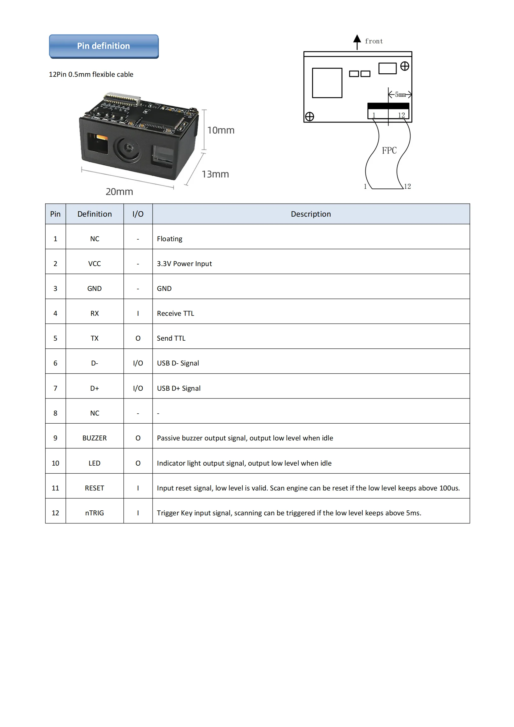 XT750M Self-Service Visa 2D Scanning Module - Reliable & Efficient