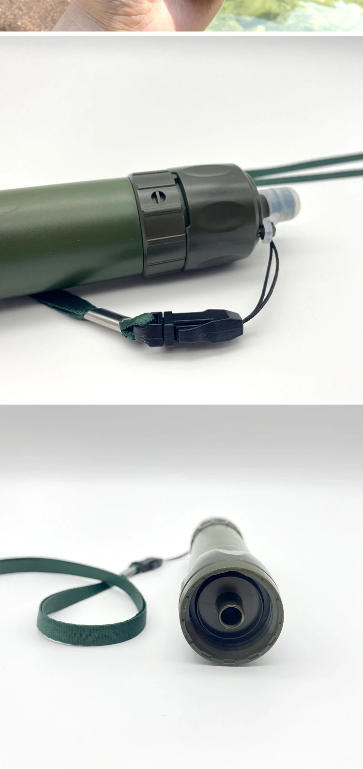 Green Portable Camping Mini Flushable Water Purifying Straw Survival ...