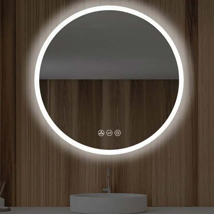 Round Smart Backlit Led Mirror with Touch Switch for Bathroom| Alibaba.com