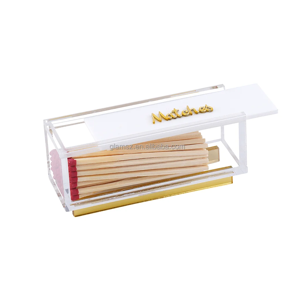 Transparent Judaica Acrylic Match Box With Sliding Lid Lucite Match ...