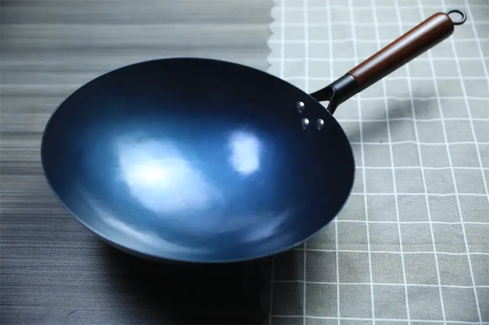Pre-seasoned Hammered Carbon Steel Wok Pan From China Non-stick Product ...
