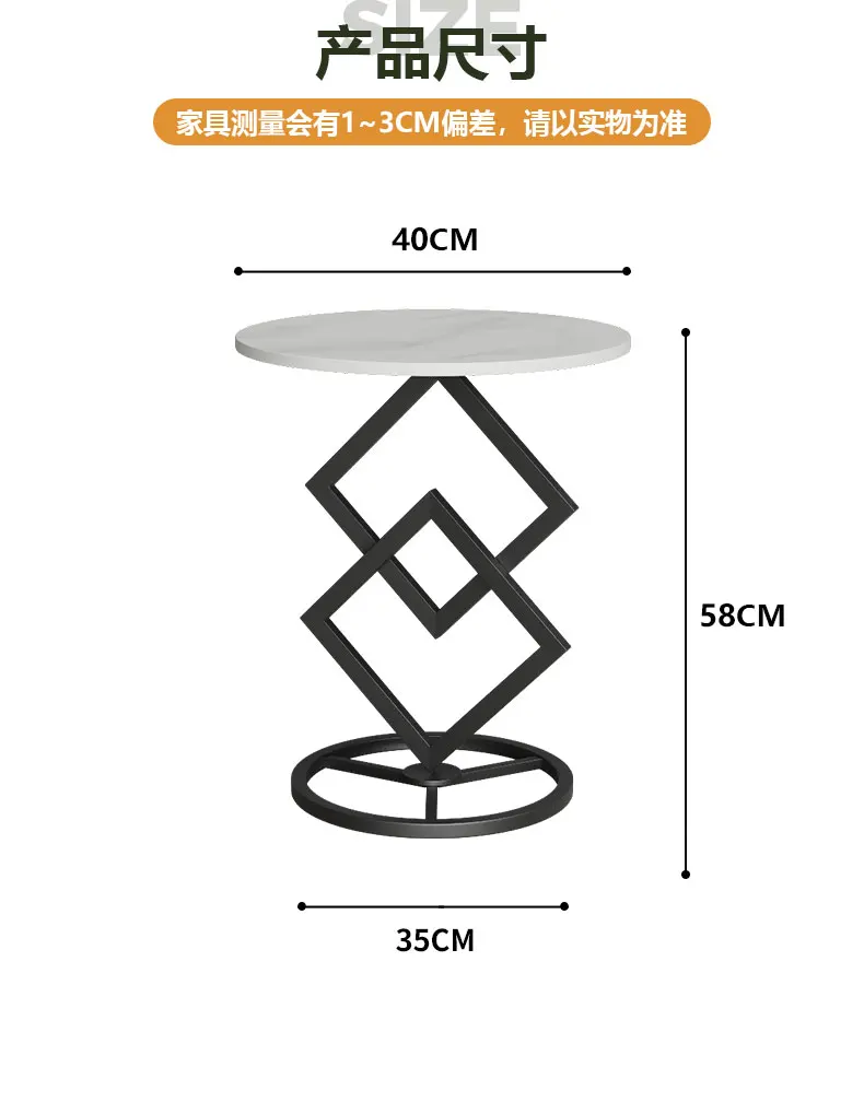 Modern Luxury Diamond Shaped Bracket Side Table Round Marble Center ...