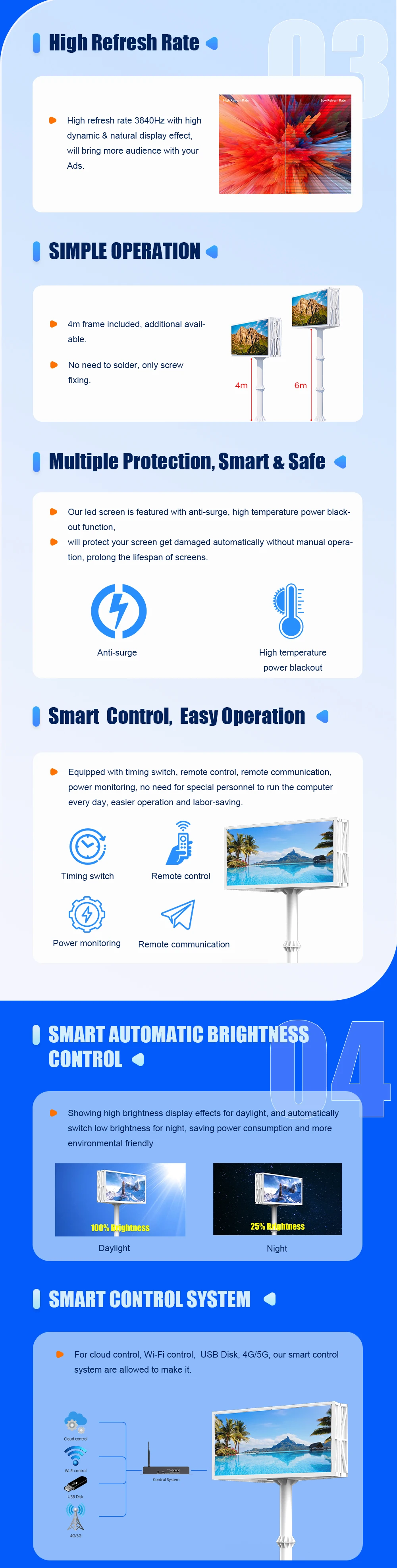 MARS Outdoor Trivision V-Shaped Crossroads Double Sided Pillar Digital ...