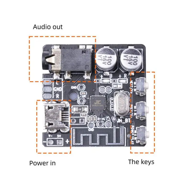 DIY BT 5.0 Audio Receiver Module MP3 Lossless Decoder Board 3.7-5V Wireless Stereo Music ...