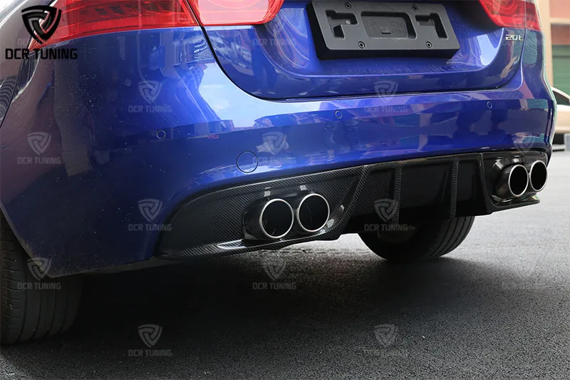 For Jaguar Xe Rear Bumper Diffuser Xe Carbon Fiber Rear Exhaust Lip ...