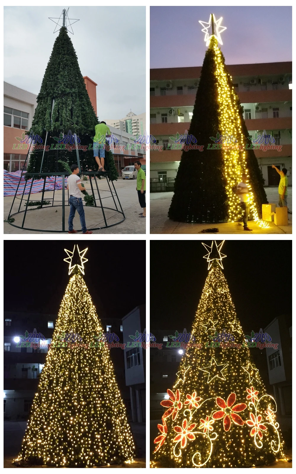 Giant Outdoor Christmas Trees with LED Lighting - 5m to 30m