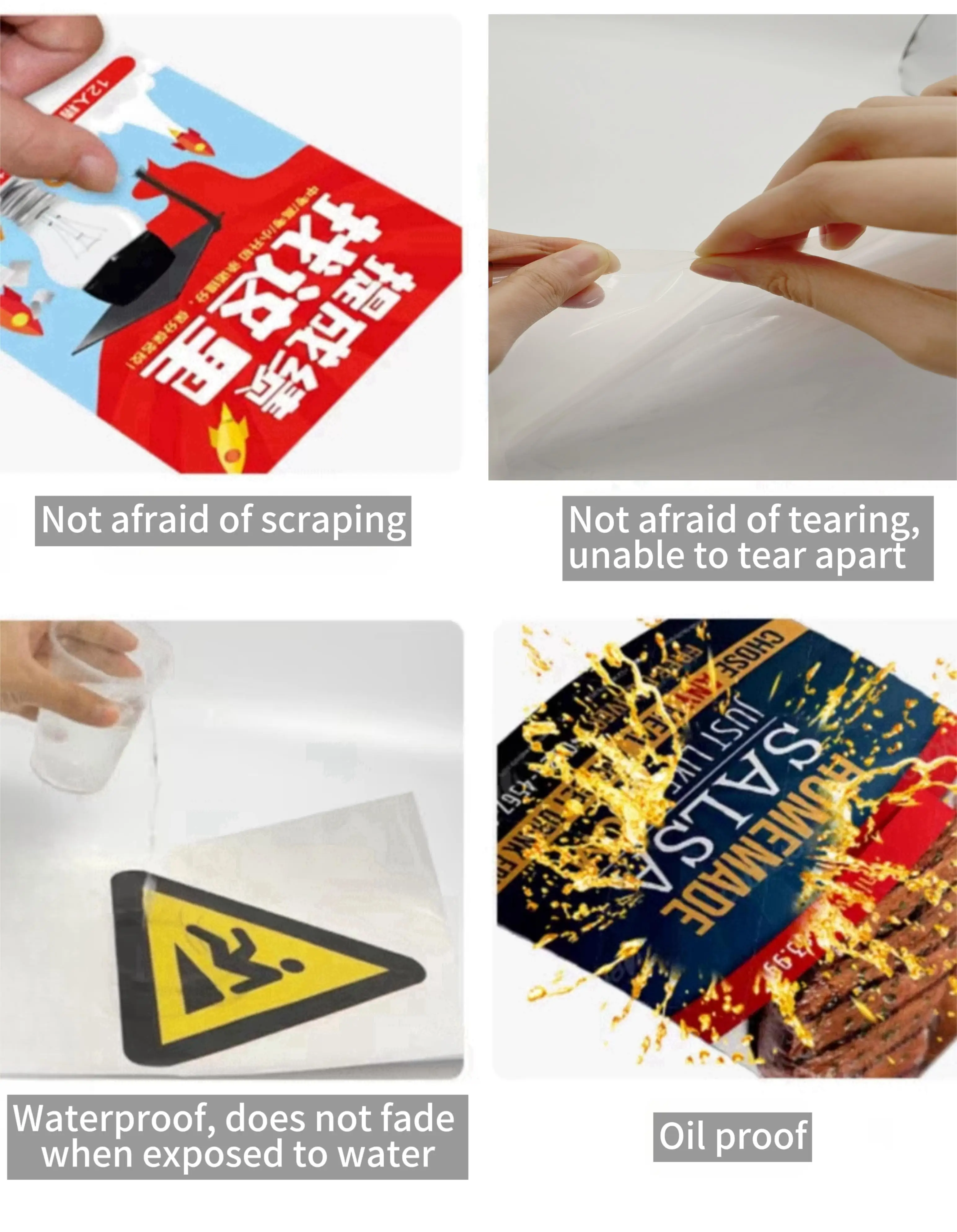 A4 Transparent PET 50um Thermal Labels 50pcs Self-Adhesive Waterproof ...