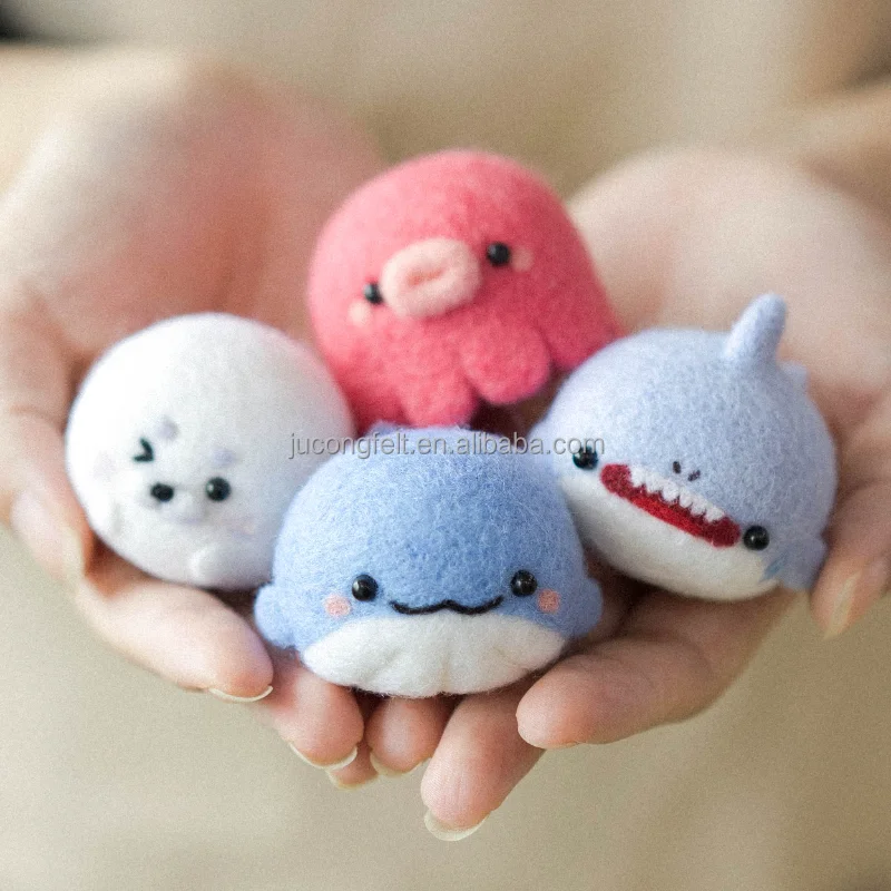Cute DIY Wool Felt Doll Toy Poke Poke Lok Craft 3d Hand-Woven Animal ...