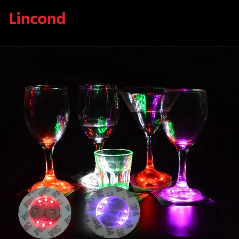 60mm Led Bottle Light 3m Sticker Led Pad Flashing Led Coaster Led ...