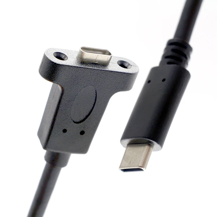 Custom Screw Locking Usb C Male to C Female Panel Mount Cable| Alibaba.com