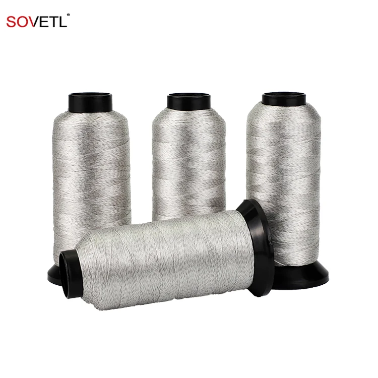Silver Fiber Conductive Anti-static Thread 150D/3 250D/3 Antistatic ESD ...