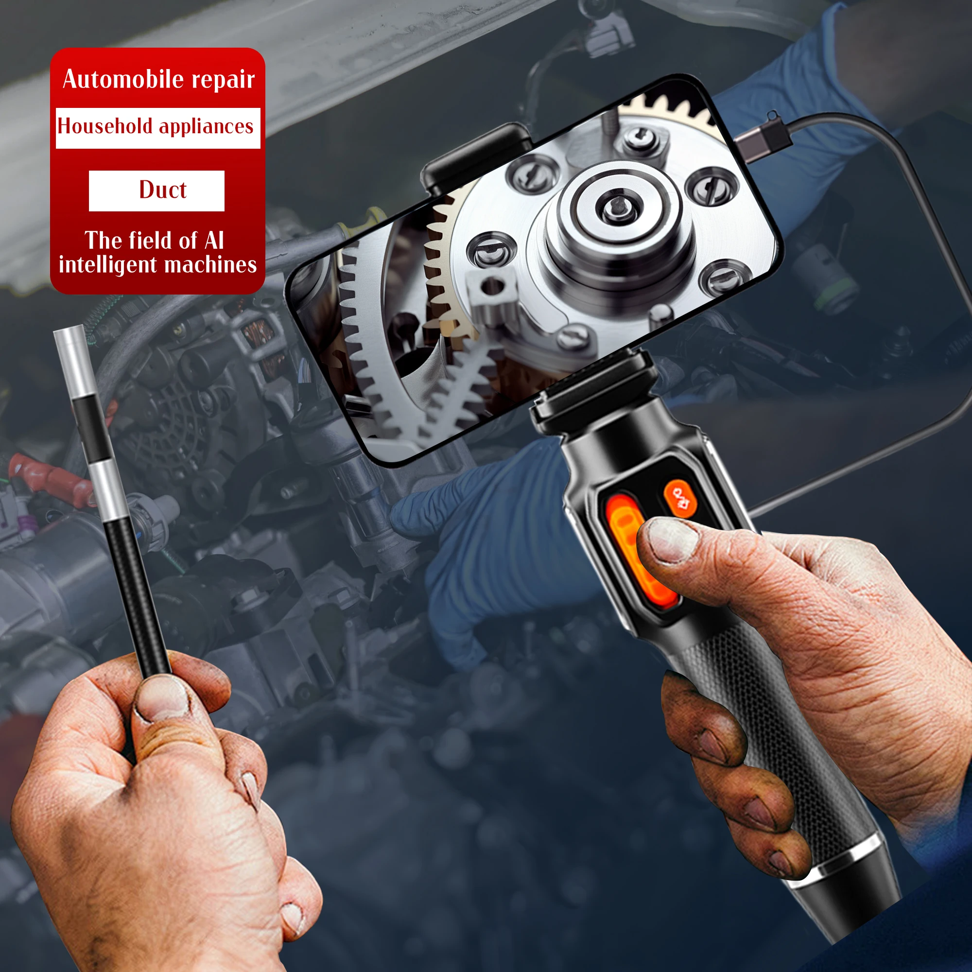 Mini Analog Camera Industrial Endoscope Wide-Angle Snake Borescope IP67 ...
