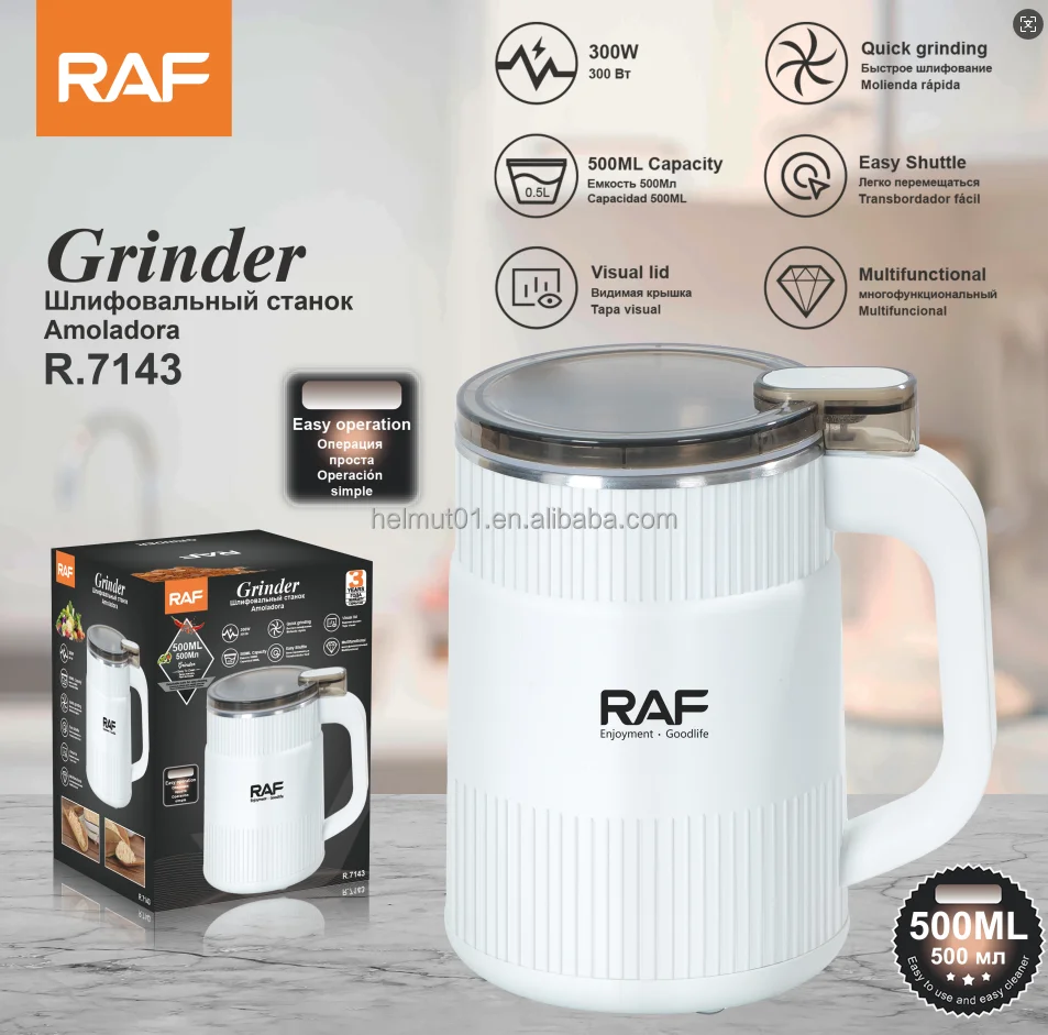 RAF R.7143 Electric Coffee Grinder - Fast & Portable