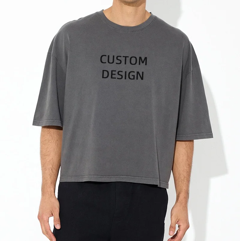 Custom Thick Heavyweight Boxy Fit Drop Shoulder Crew Neck Dtg Oversize ...
