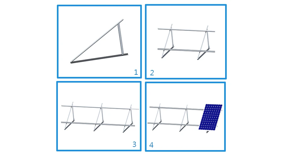 Flat Roof Solar Pv Fixed Triangle Racks Bracket Racking Mounting System ...