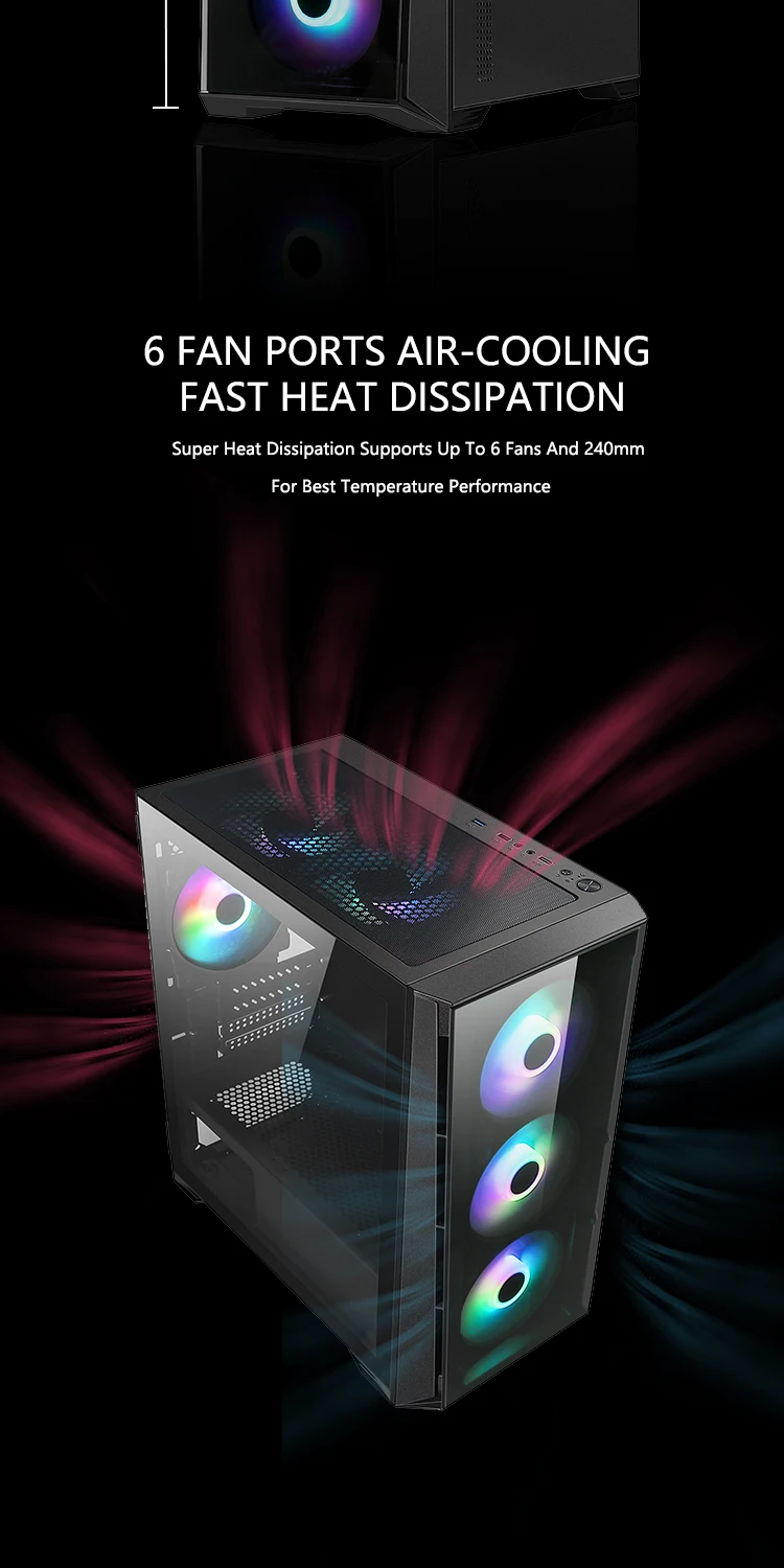 Fashion Design New Pc Case With 4.0mm Tempered Glass Front Panel ...