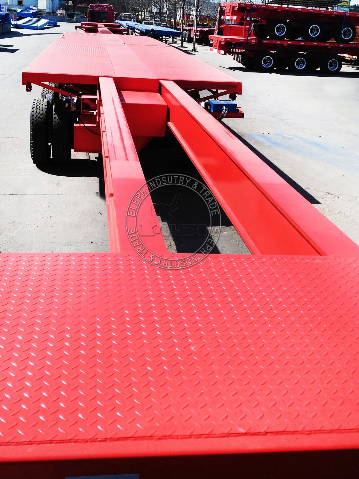 20m 3axles Extendable Lowbed Lowboy Flatbed Semi Trailer Truck