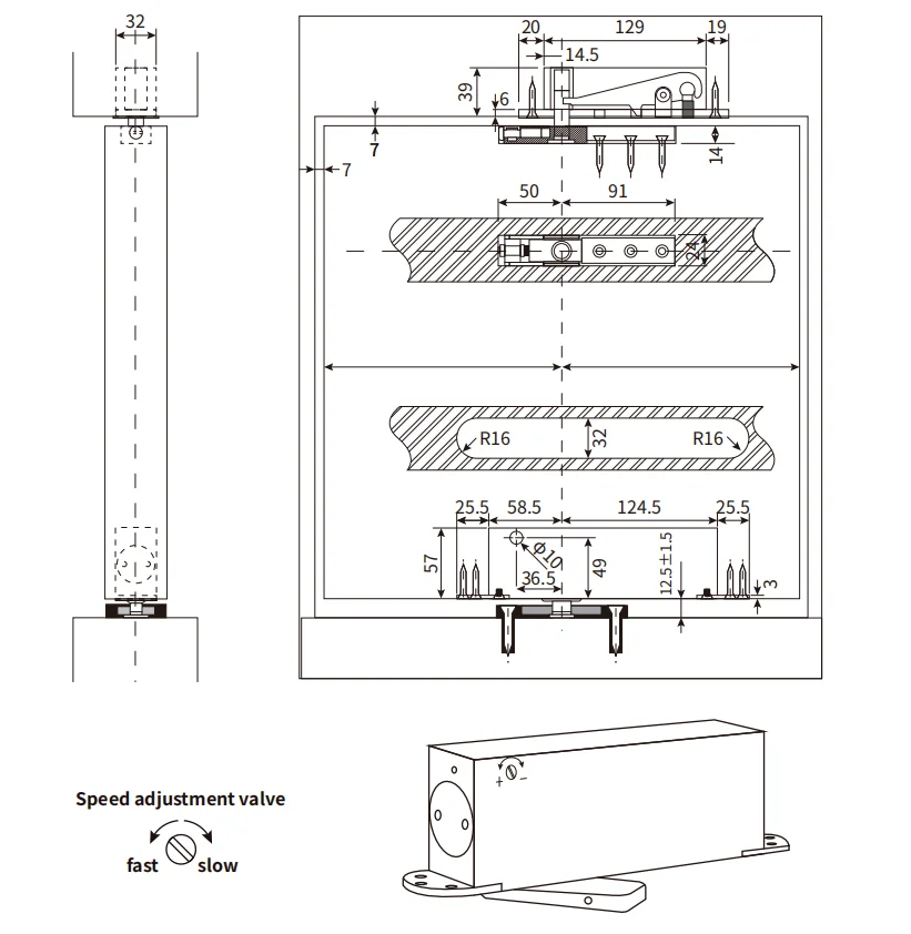 360 Degree Rotating Hydraulic Self Closing Door Closer