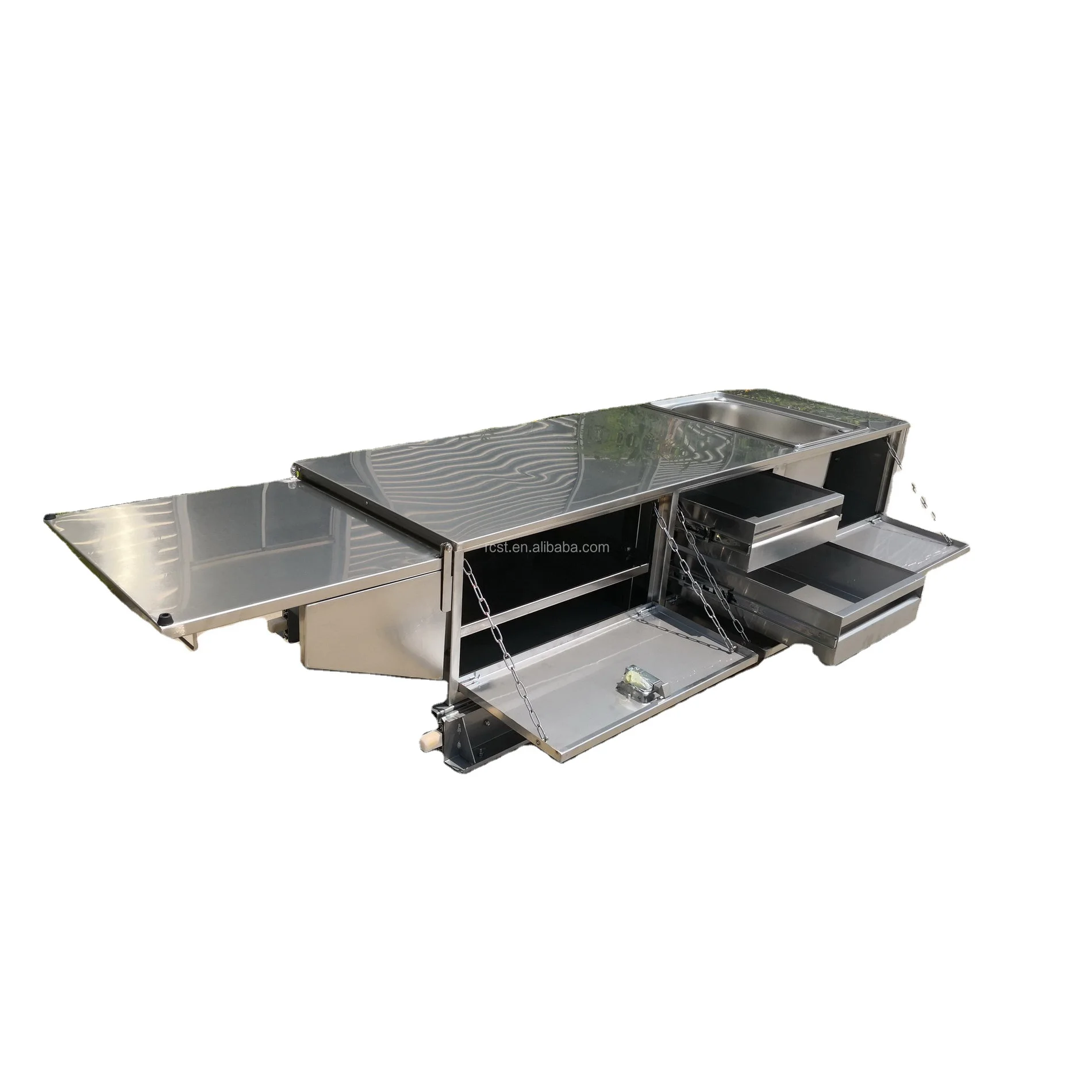 Stainless Steel Camper Trailer Caravan Slide Out Kitchen with 2 Drawers ...
