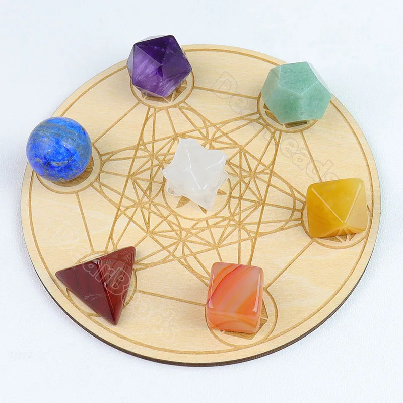 Chakra Set - Platonic Solids Sacred Geometry Crystals