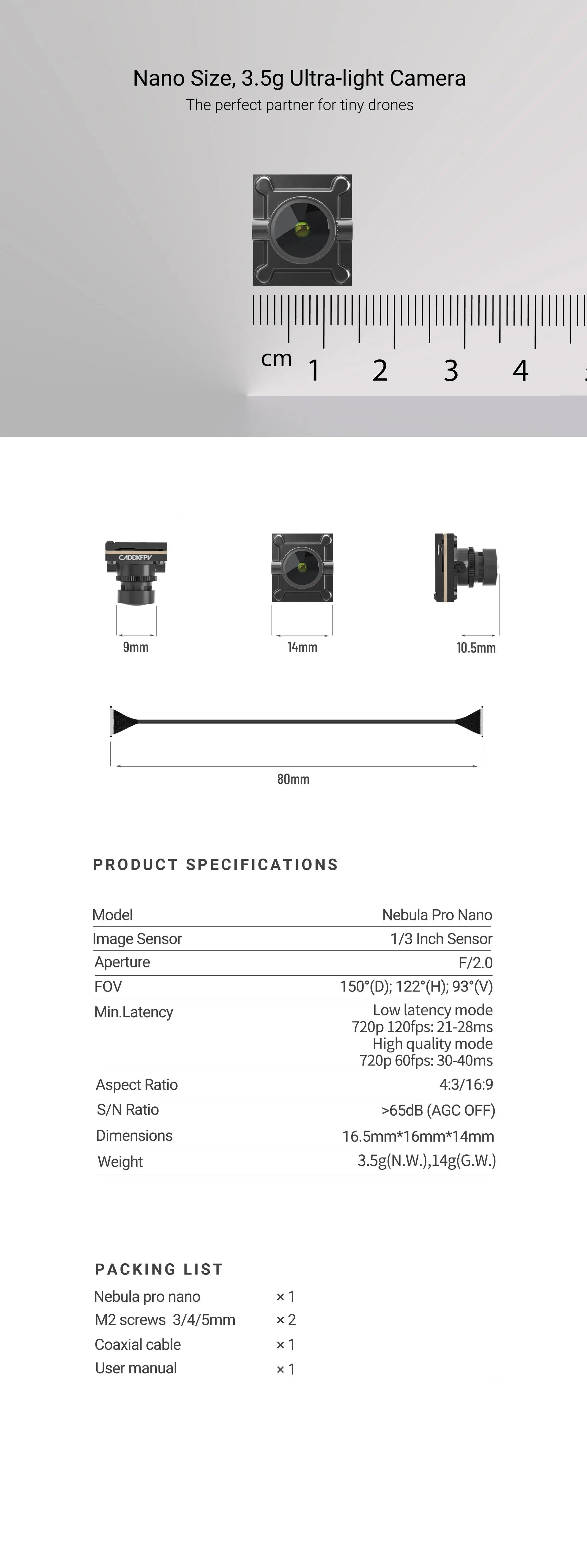 Caddx Nebula Pro Nano Vista Kit Digital Hd Camera 720p/120fps System ...