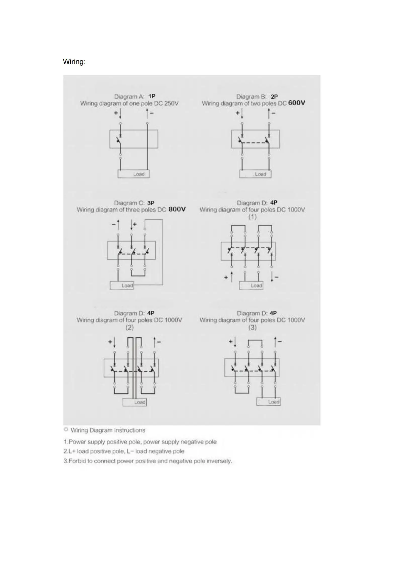 Tob7z-63 1000v Dc Miniature Circuit Breaker 2 Pole Dc 1000 V 20amp ...