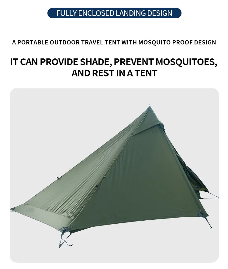 Ultralight Tent Single Person Pyramid Lightweight Backpacking Tent ...