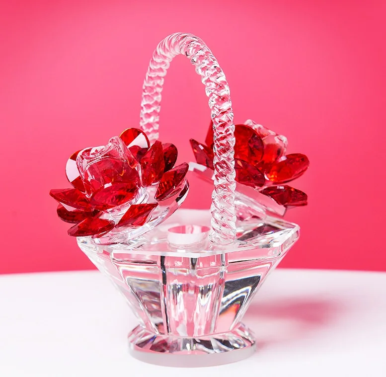 Honor of Crystal Multi Colors Crystal Flower Basket - Perfect Mothers ...
