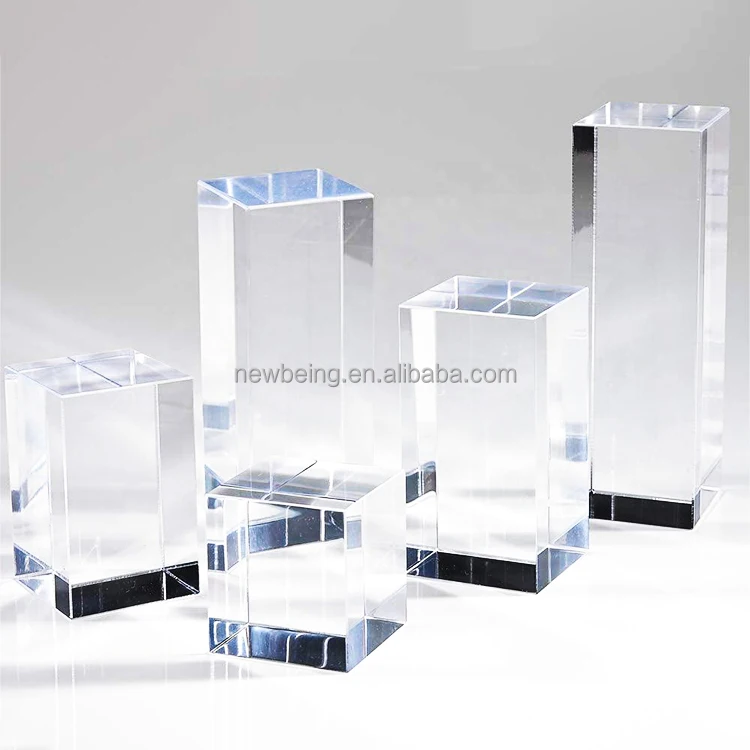 Plexiglass Lucite Stamp Block Diamond Polished Rectangle Clear Acrylic ...