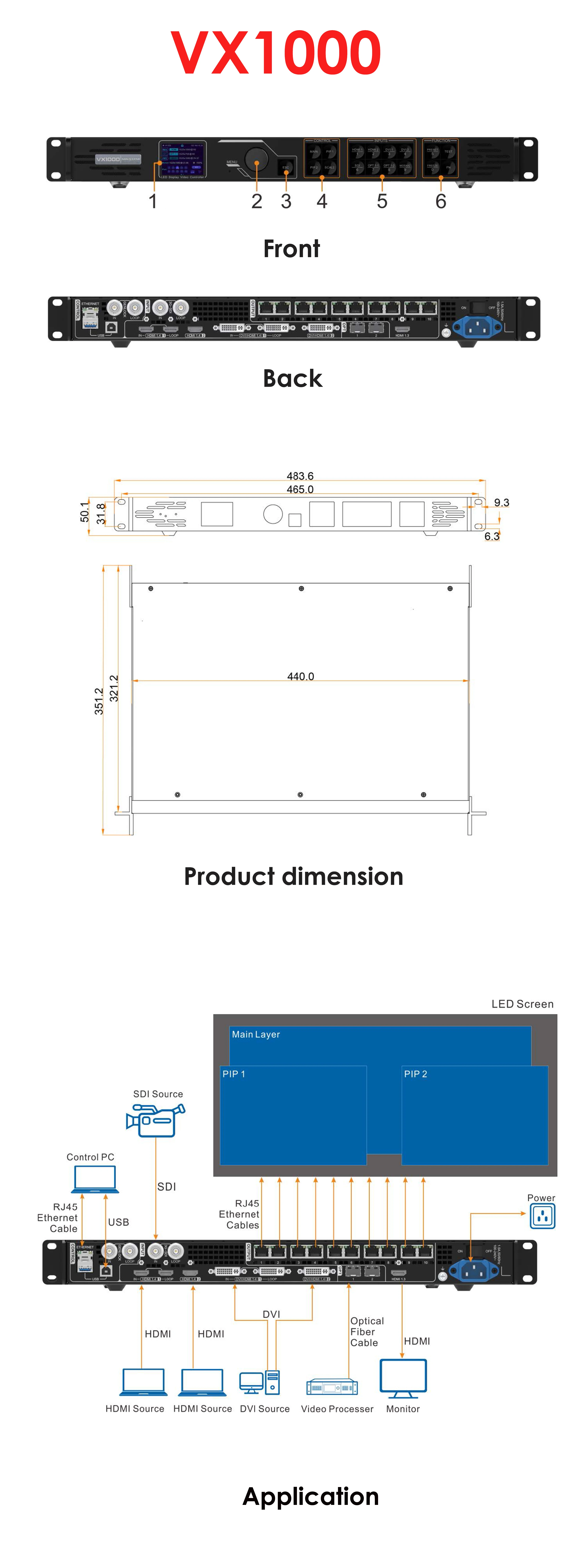 Novastar All in One Controller VX1000 Video Processor for Big 4K 2K 8K ...