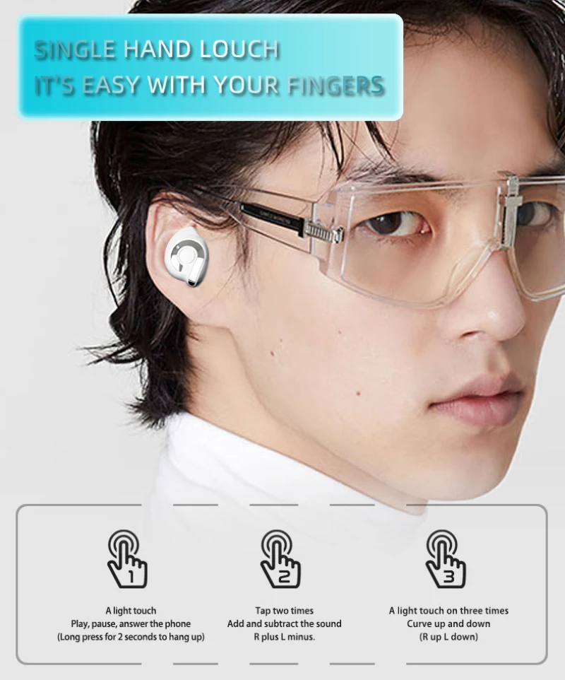 E89 Transparent Wireless TWS Headset - Digital Display