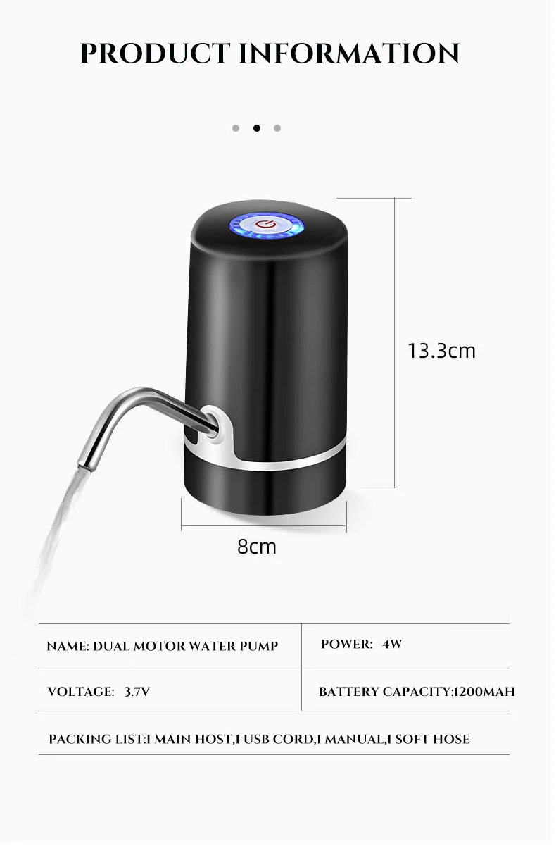 Upgraded Convenient and Portable Dual Motor Electric Water Dispenser ...