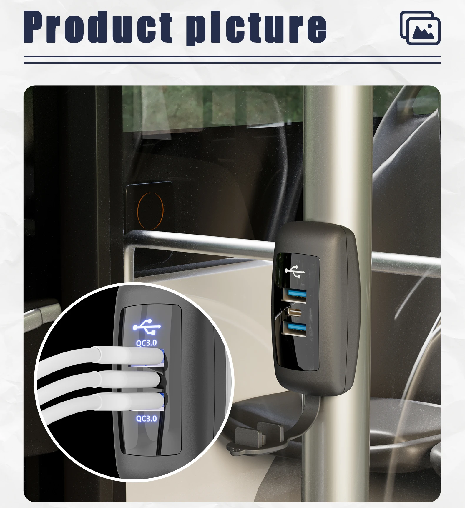 12v-24v Quick Charger Qc3.0 Type C Pd3.0 Triple Usb Car Charger Socket ...