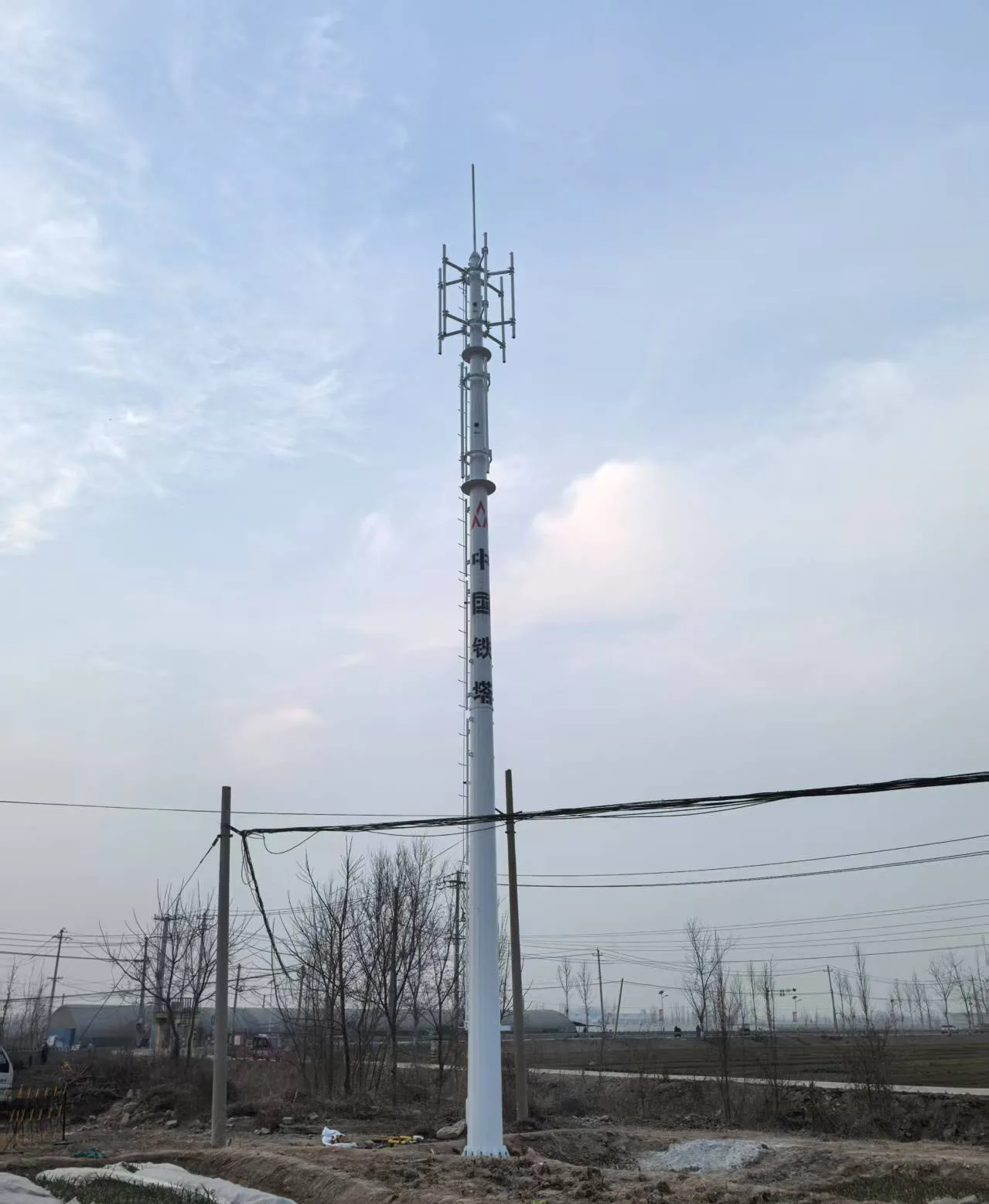 Single Tube Steel Tower for 5G Signal Transmission Microwave Antenna ...