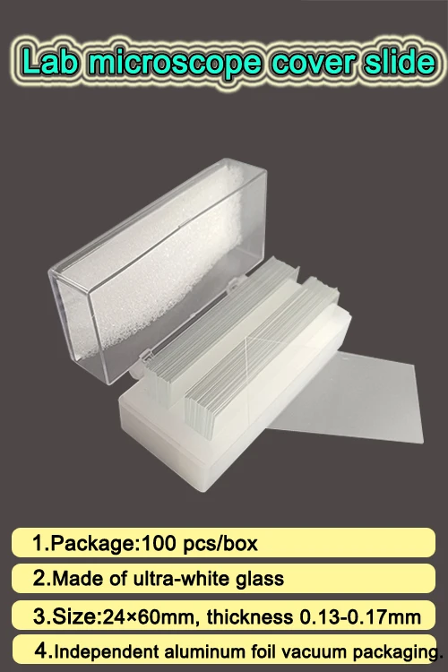 Laboratory Ultra- White Glass Material Microscope Glass Cover Slides ...