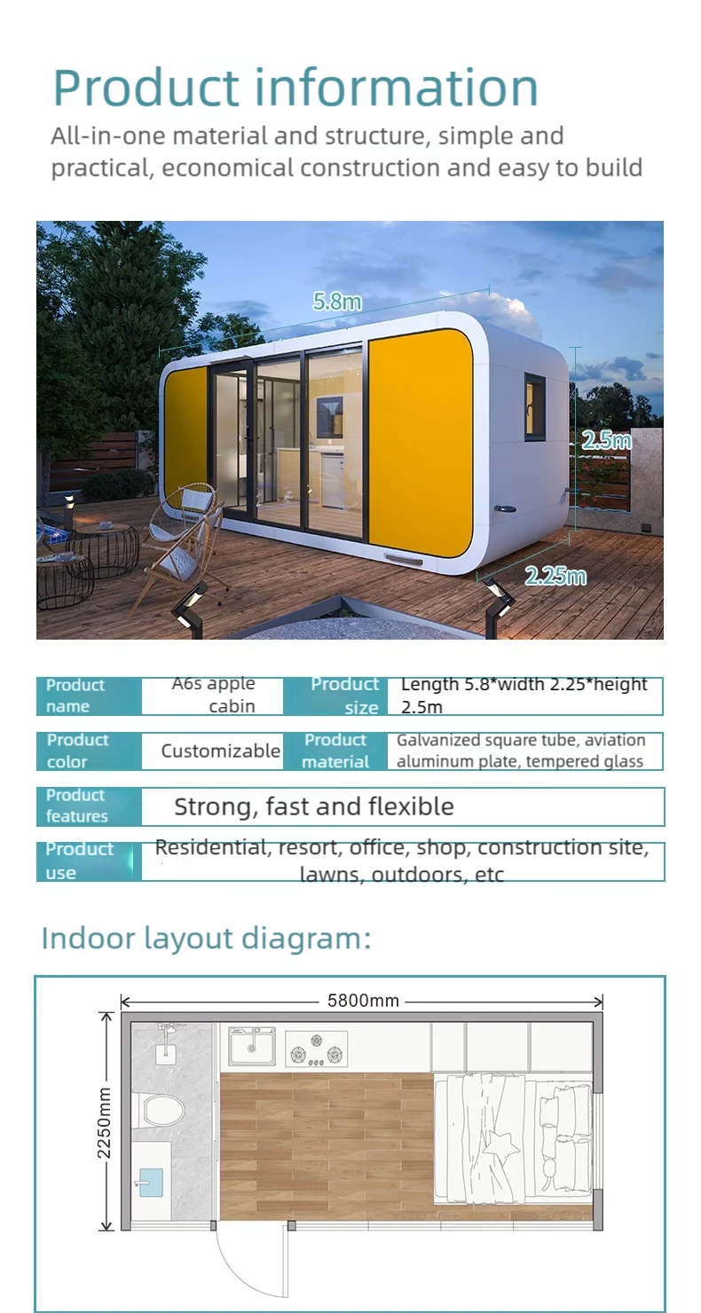 Prefab Modular Office Cabin - Soundproof Workspace with AC & High Speed ...