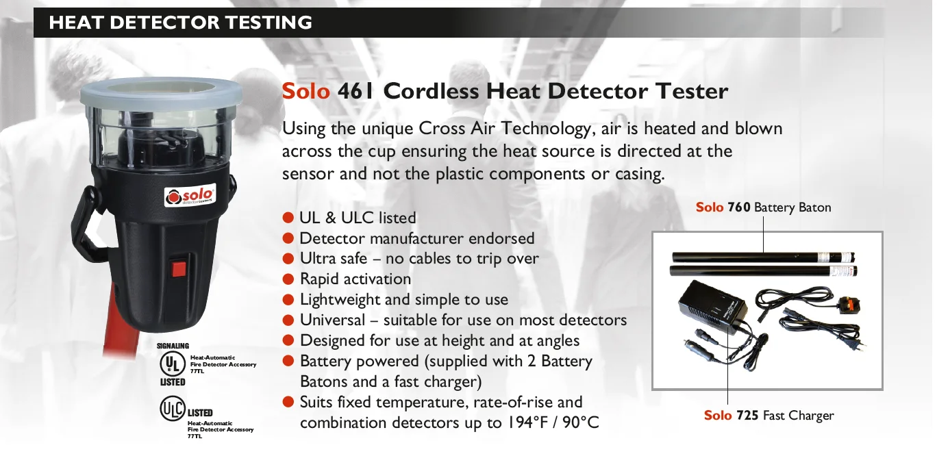 SOLO 461 Cordless Heat Detector Tester - Reliable & Efficient