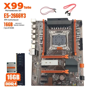 New X99 Turbo Ddr4 D4 Motherboard Set With Xeon E5 2666 V3 Lga2011-3 ...