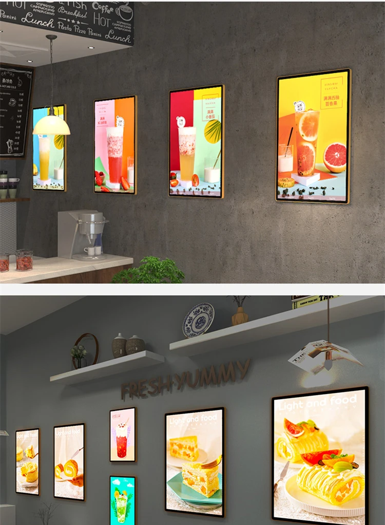 Slim Visual Chart Menu Board - Billboard Illuminated LED Menu