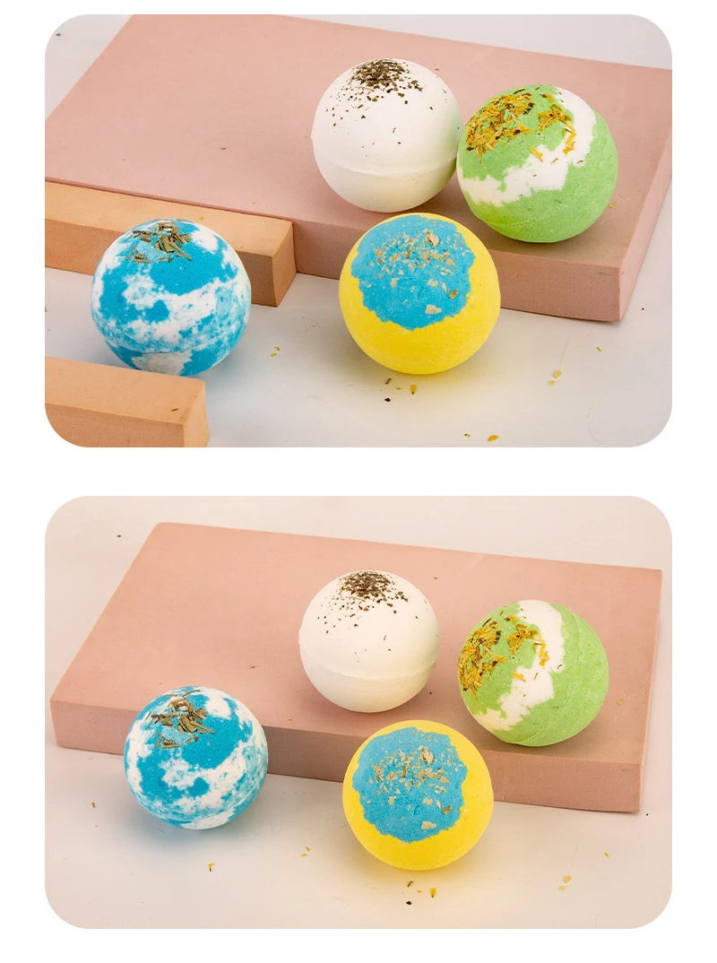 Colorful Explosion Natural Bubble Sea Bath Ball Salt Bomb With Dried ...