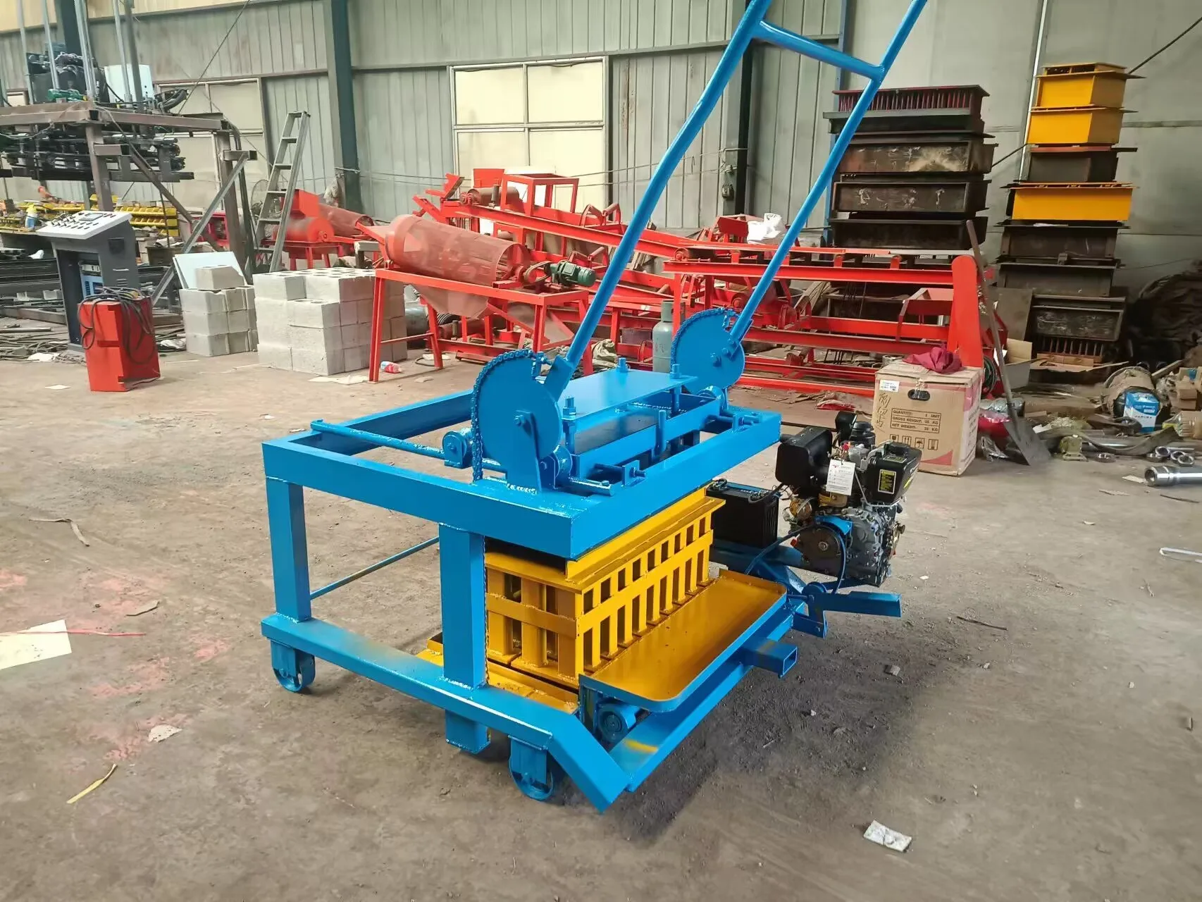 Diesel Engine Lego Concrete Block Cement Hollow Brick Maker Machine ...