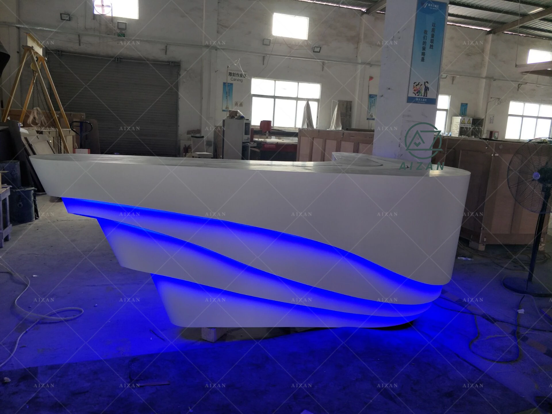 Stunning White Reception Counter - Modern & Durable Design
