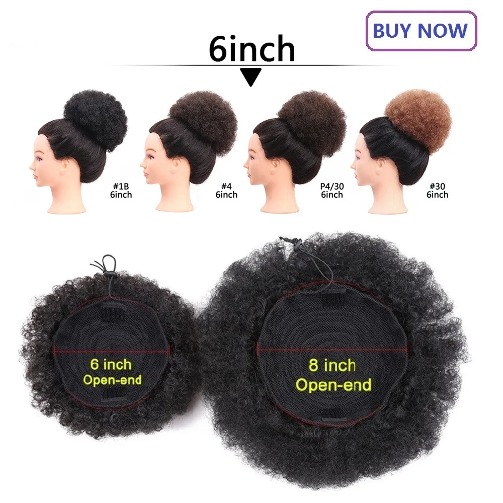 Synthetic Puff Afro Short Kinky Curly Chignon Hair Bun Drawstring ...