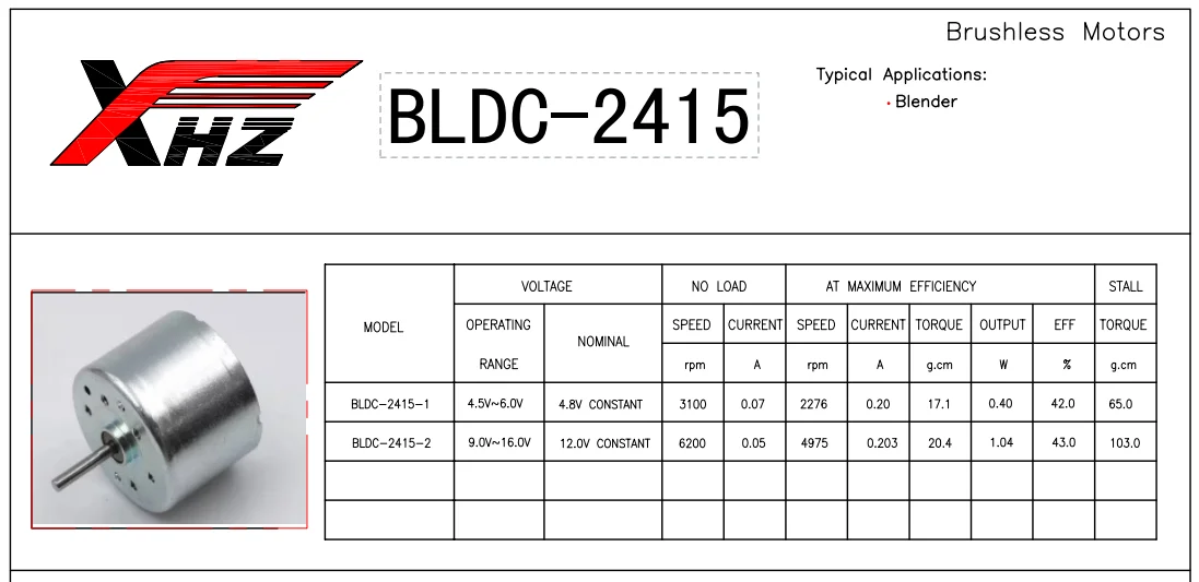 KWC MOTOR BL2415 - High Efficiency Brushless DC Motor