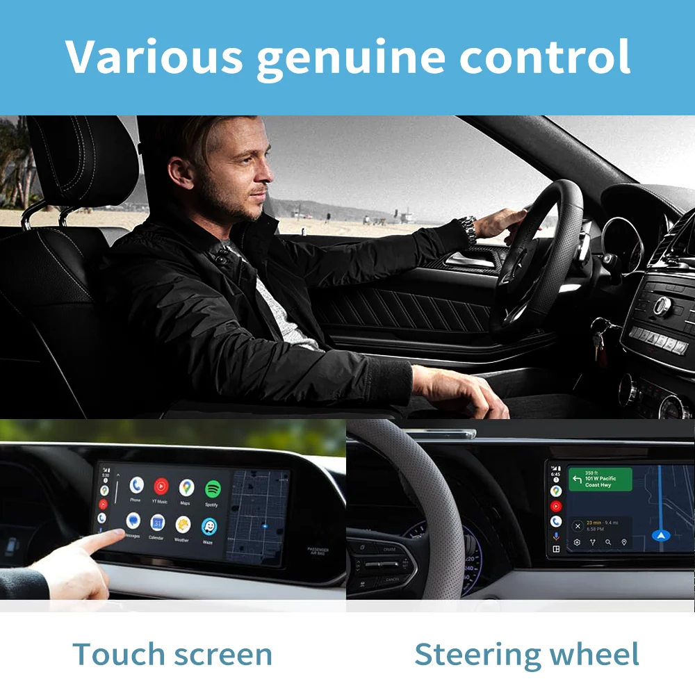 CARLIMEKI Wireless Android Auto Carplay Mirror T-map