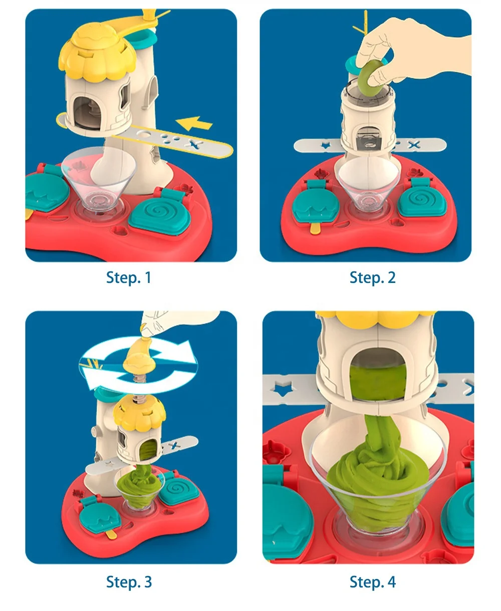 Play Dough Set Noodle Pasta Maker Machine Mold Tools Kids Kitchen Play ...