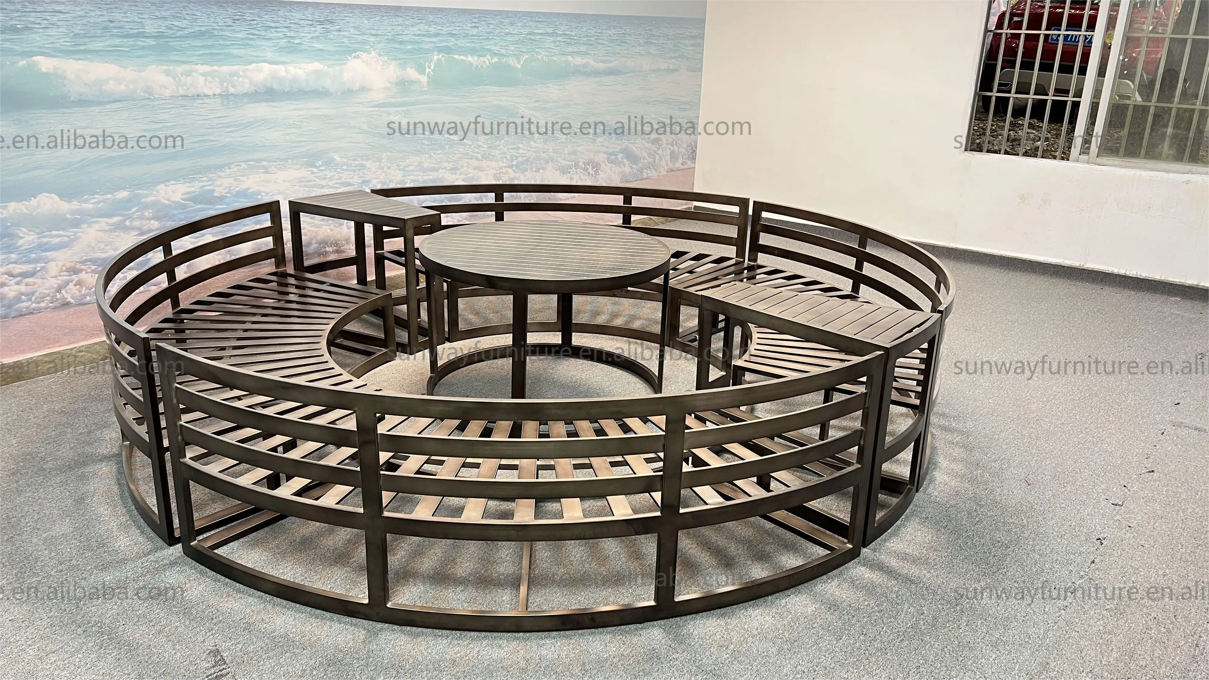 Luxury Metal Frame Sectional Sofa - Outdoor Aluminum Furniture