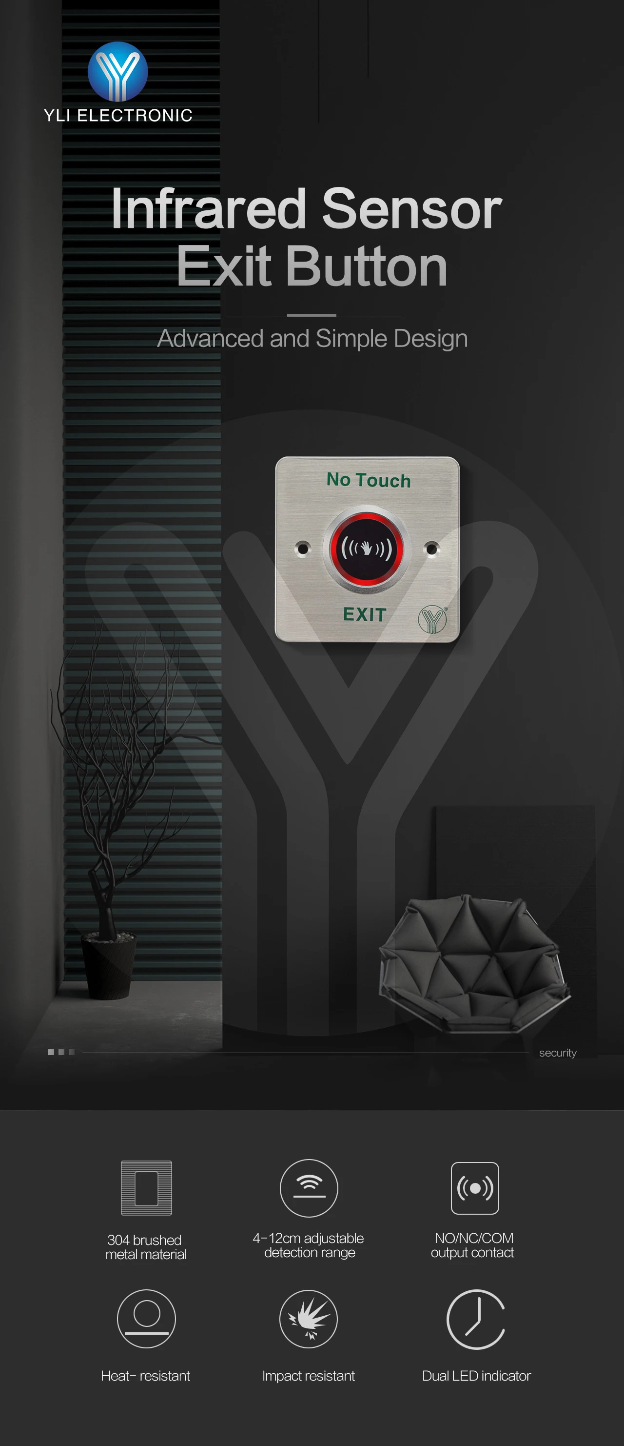 红外传感器退出按钮ISK-841C(LED)| Alibaba.com