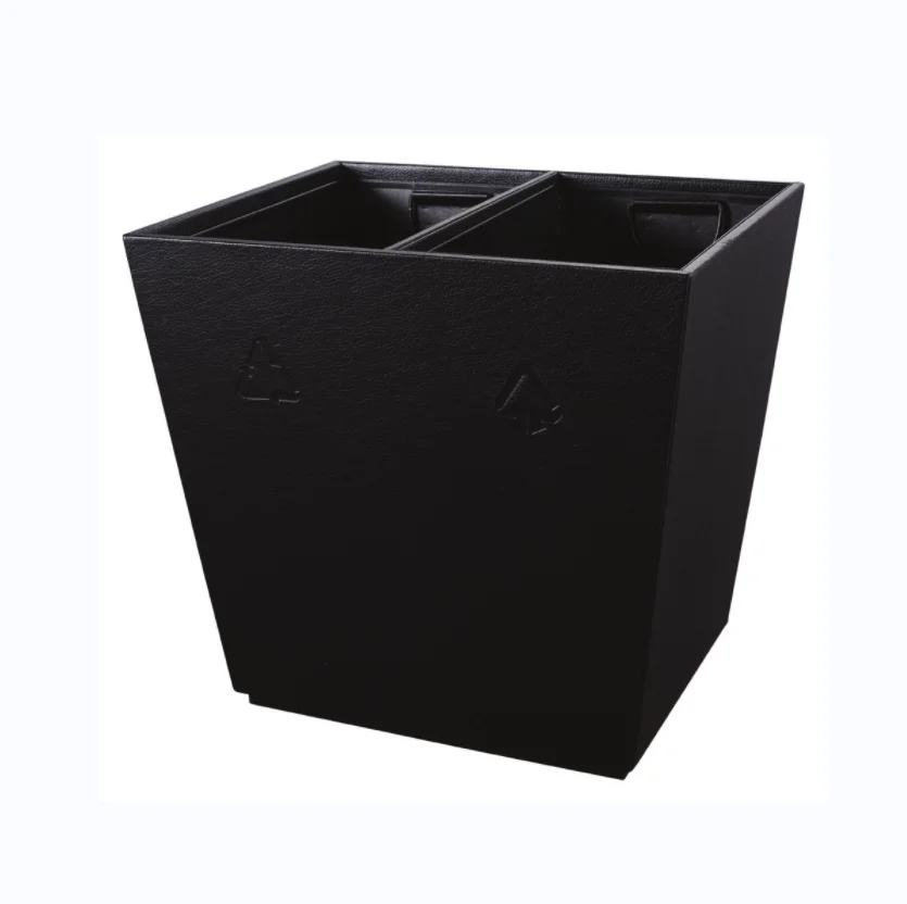 Leatherette Hotel Room Waste & Recycling Bins - 5L+5L